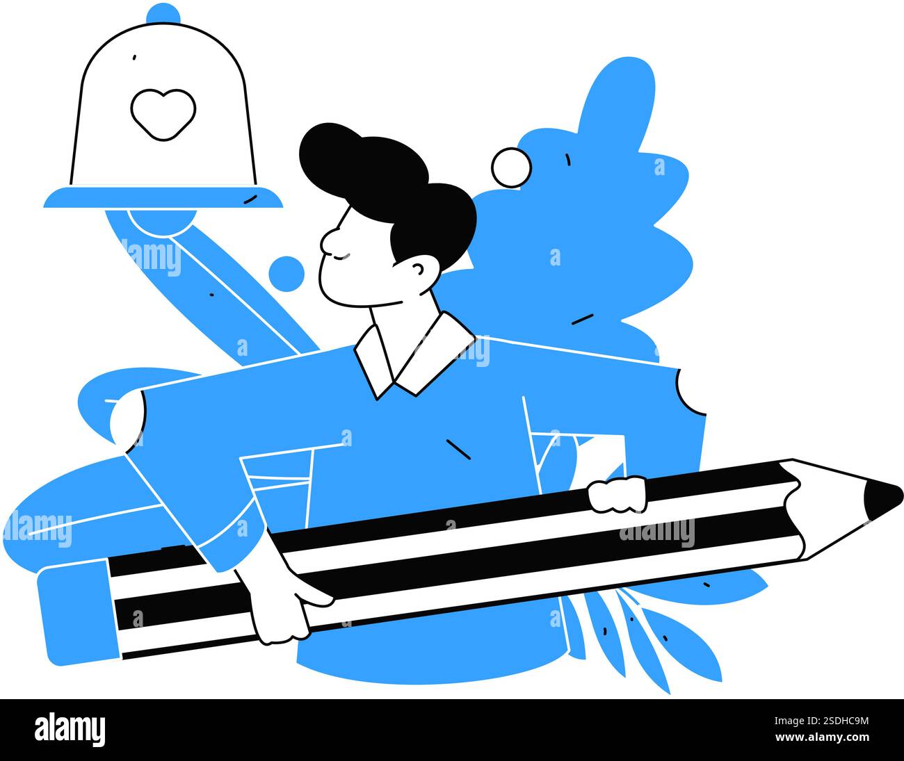 Notification announcement vector creative flat hand drawn illustration ...