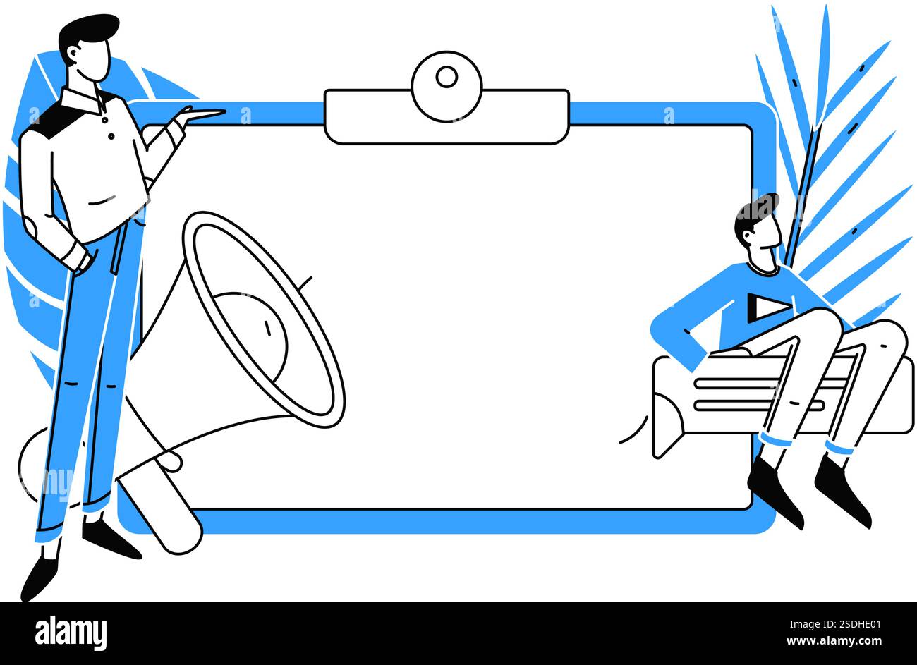 Notification announcement vector creative flat hand drawn illustration ...