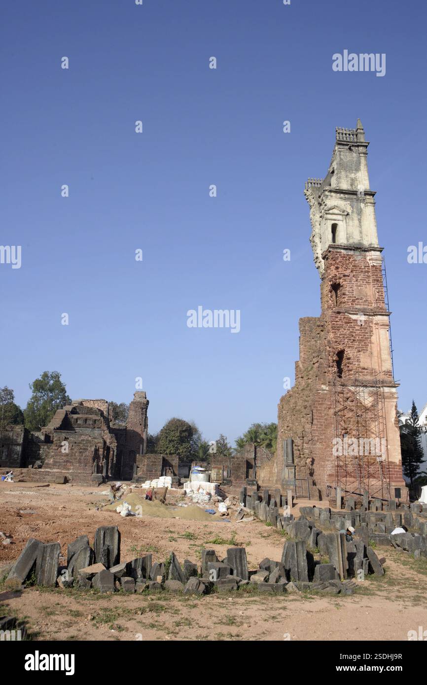 Tower of Church of St. Augustine, UNESCO World Heritage, Old Goa, Velha ...