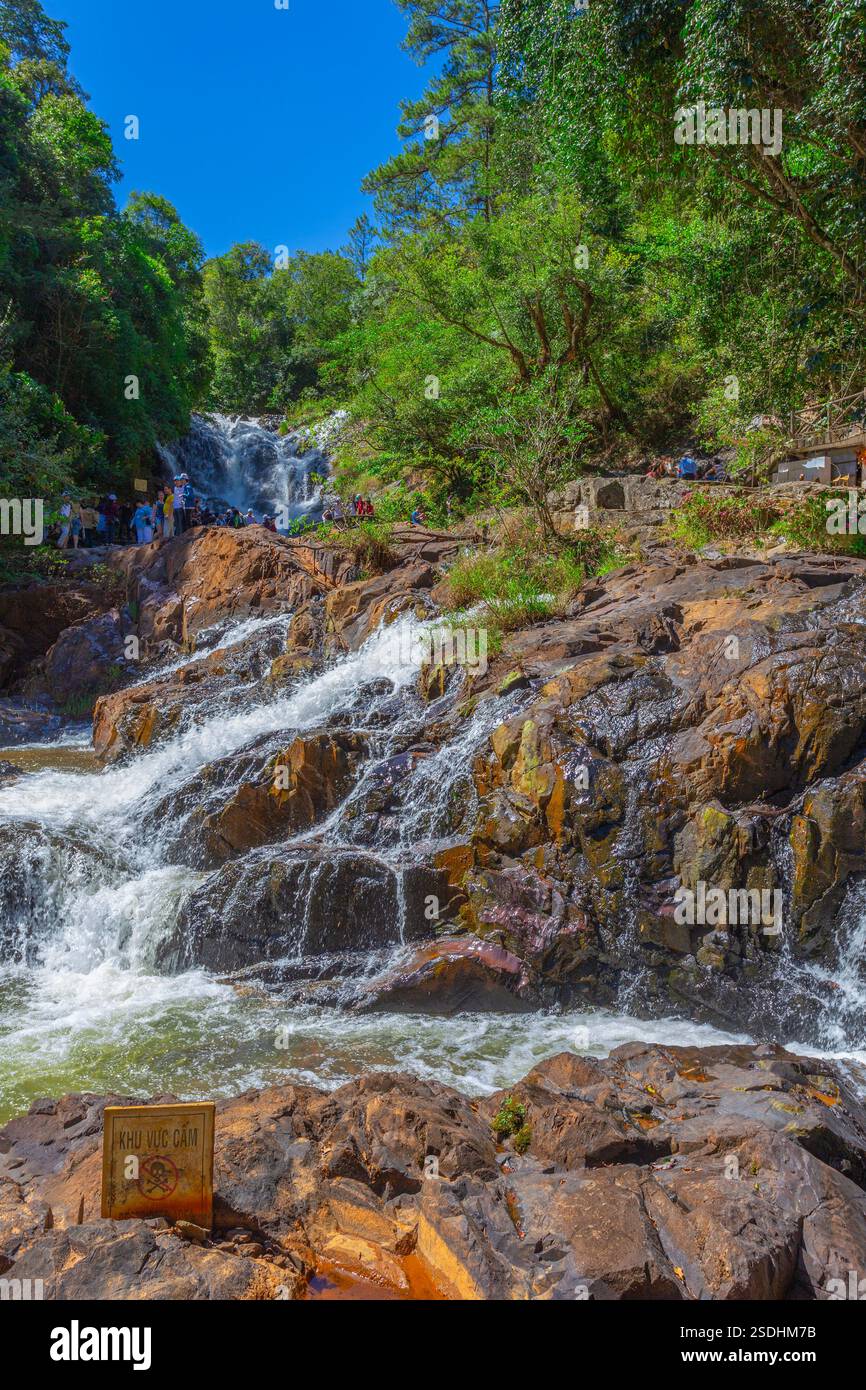 DALAT, VIETNAM - JUNE 14, 2014: Unidentified tourists pose and take ...