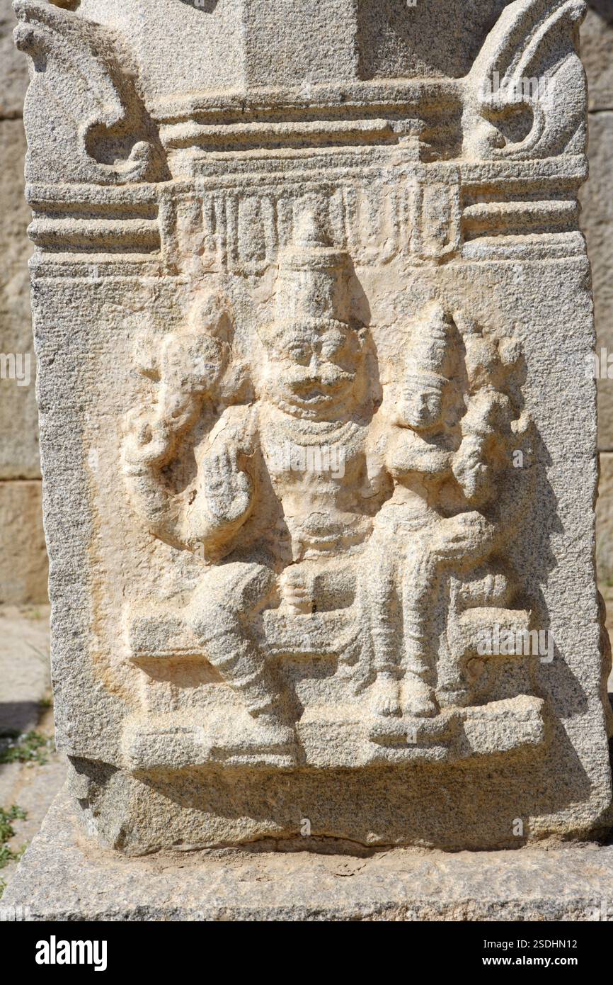 God and Goddess statues carved in Vitthala temple complex, Hampi ...