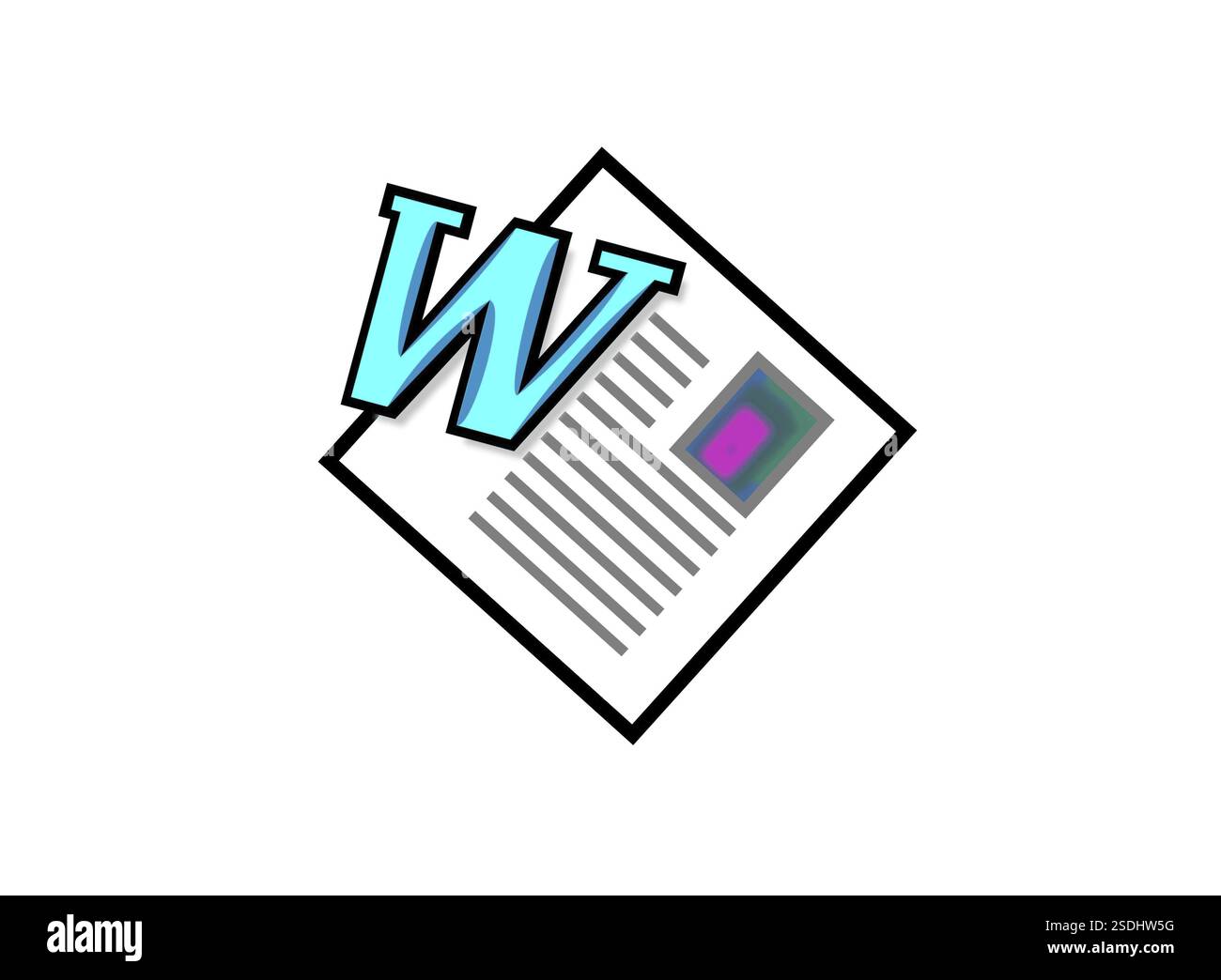 Rotated to right, Microsoft Word Logo 1995, Software, Historic Logo ...