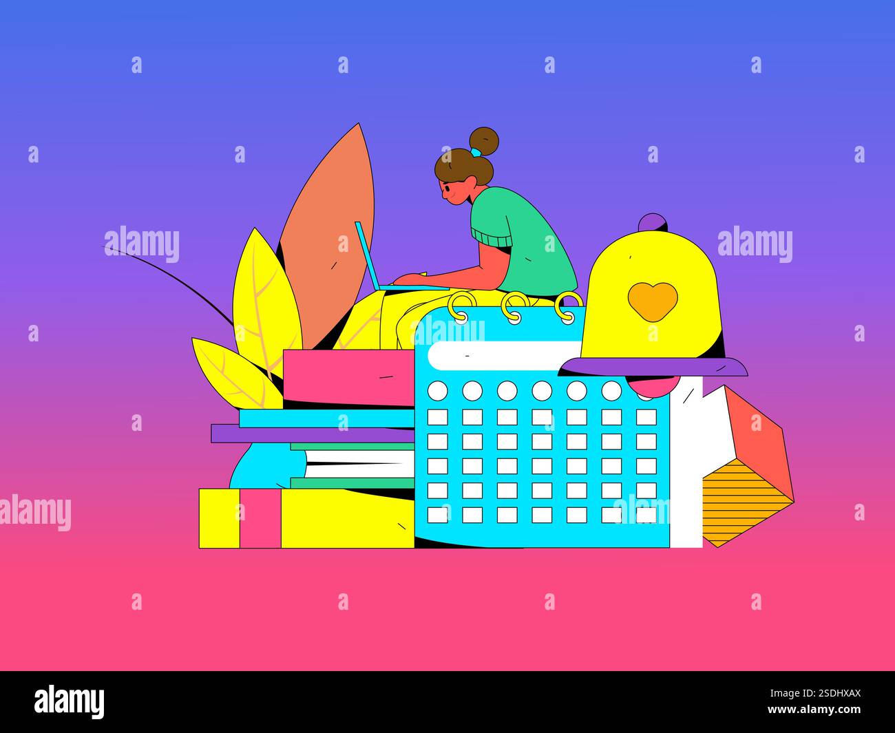 Notification announcement vector creative flat hand drawn illustration ...