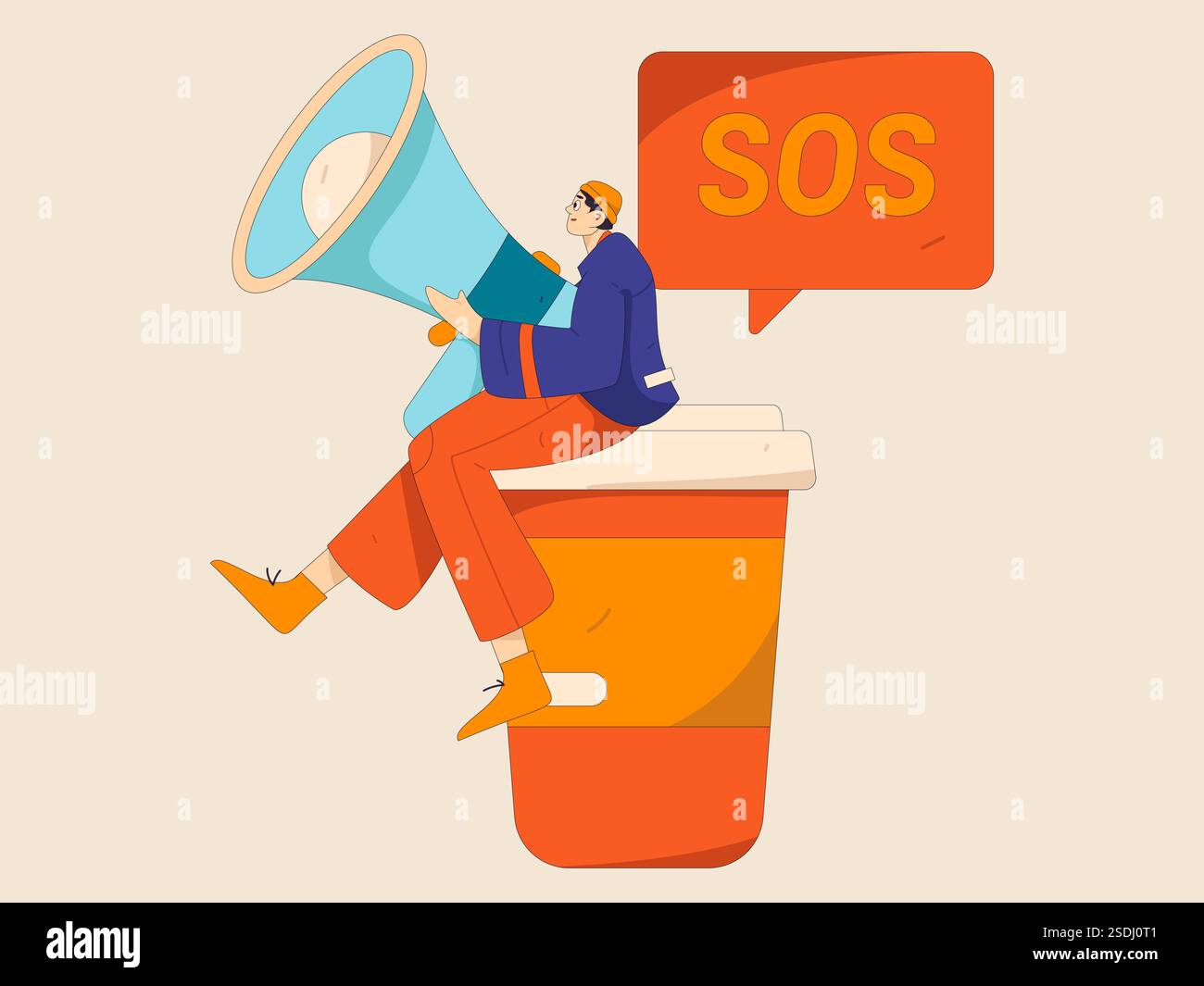 Notification announcement vector creative flat hand drawn illustration ...