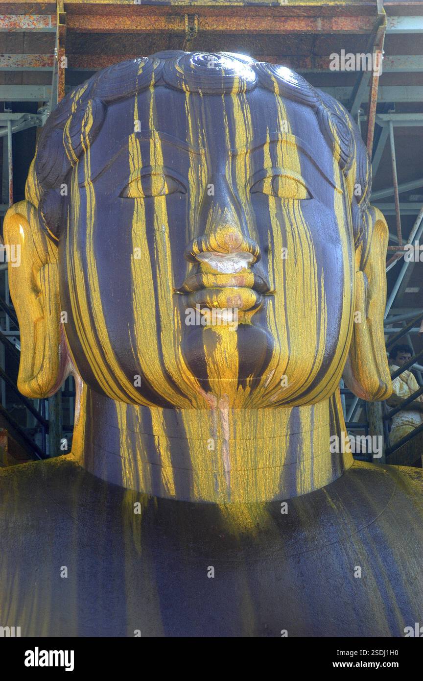 Mahamasthakabisheka celebration of 57 feet high statue of lord Bahubali ...