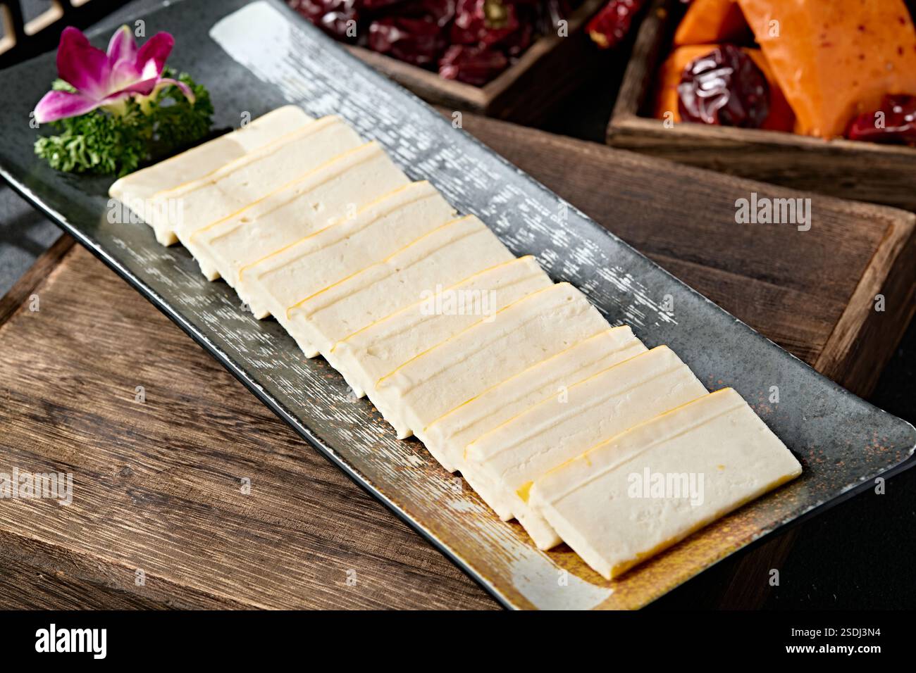 Hot pot ingredients tofu fish cake slices Stock Photo - Alamy