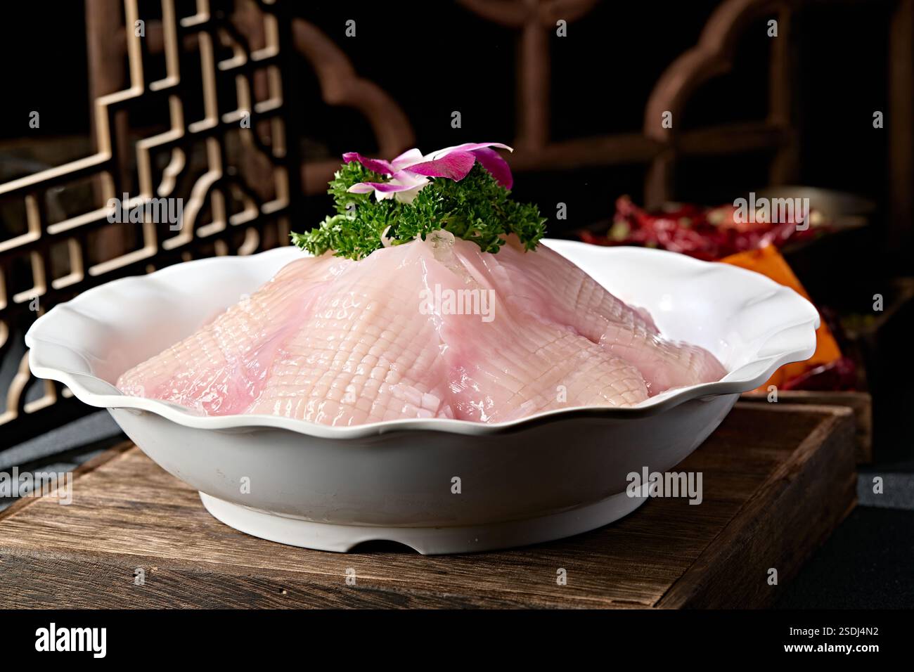 Sichuan and Chongqing hot pot ingredients fresh squid body squid plate ...