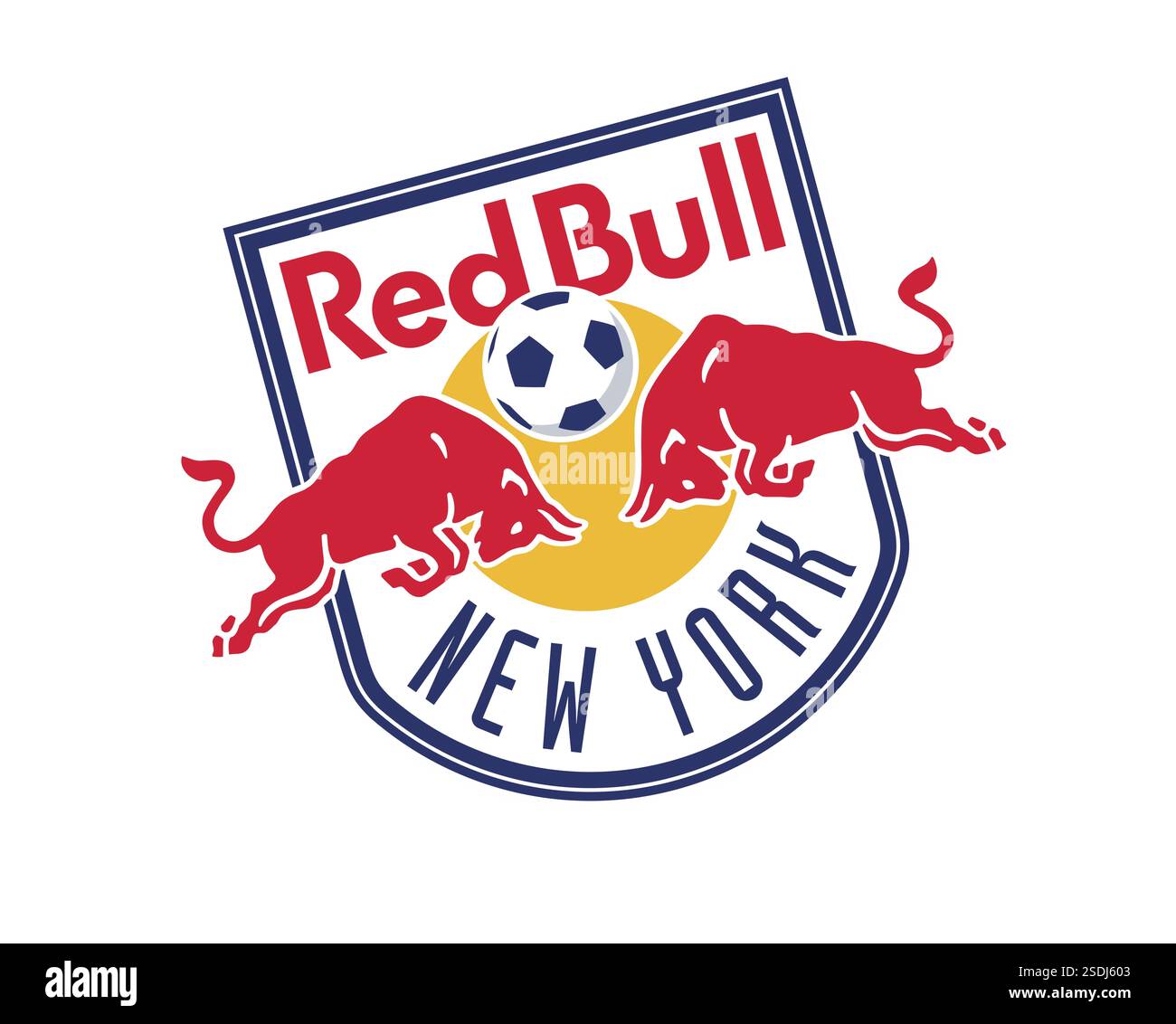 Turned to the left, New York Red Bulls logo, Football, Logo Stock Photo ...