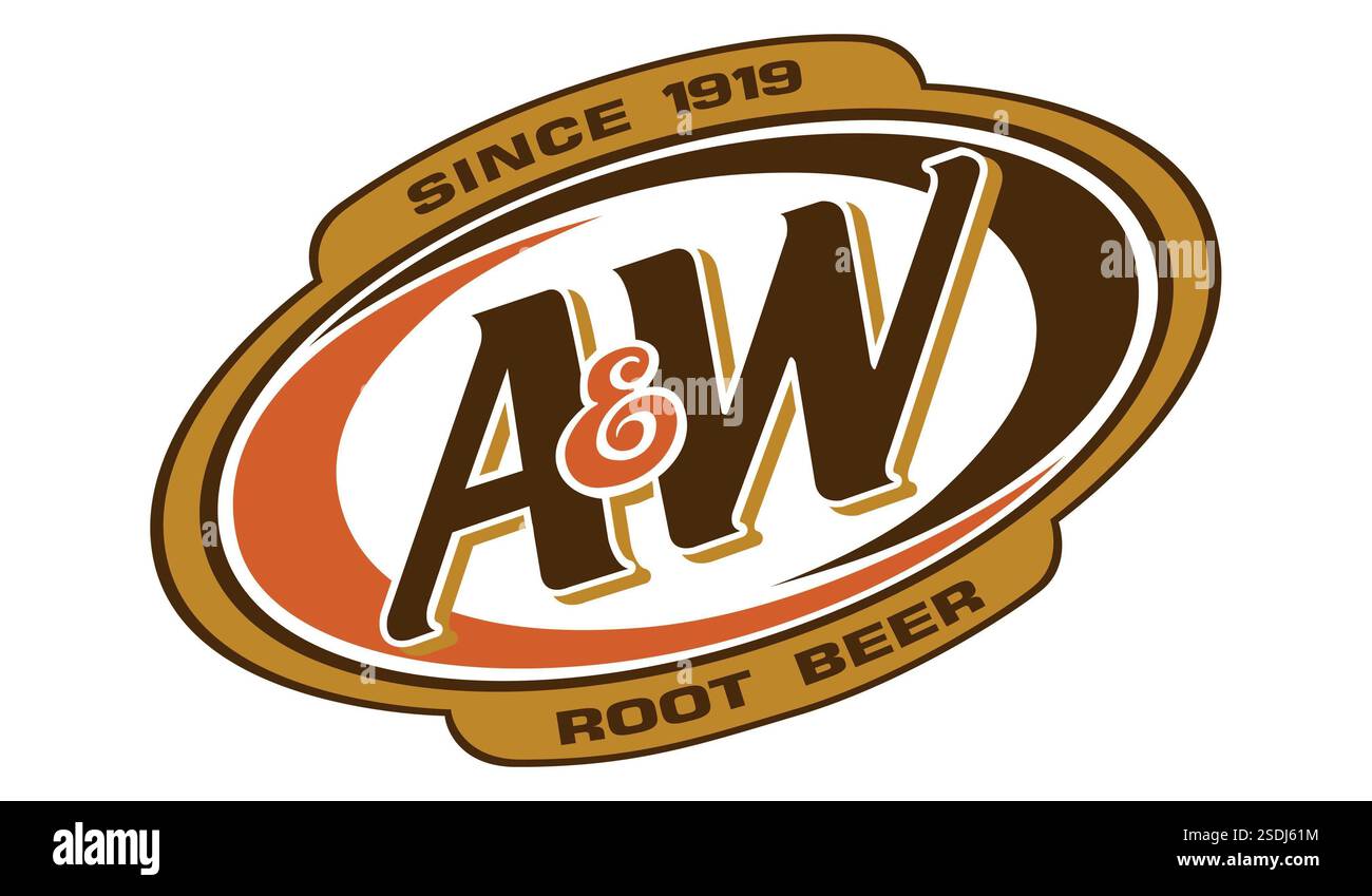 AW Root Beer logo, Logo Stock Photo - Alamy