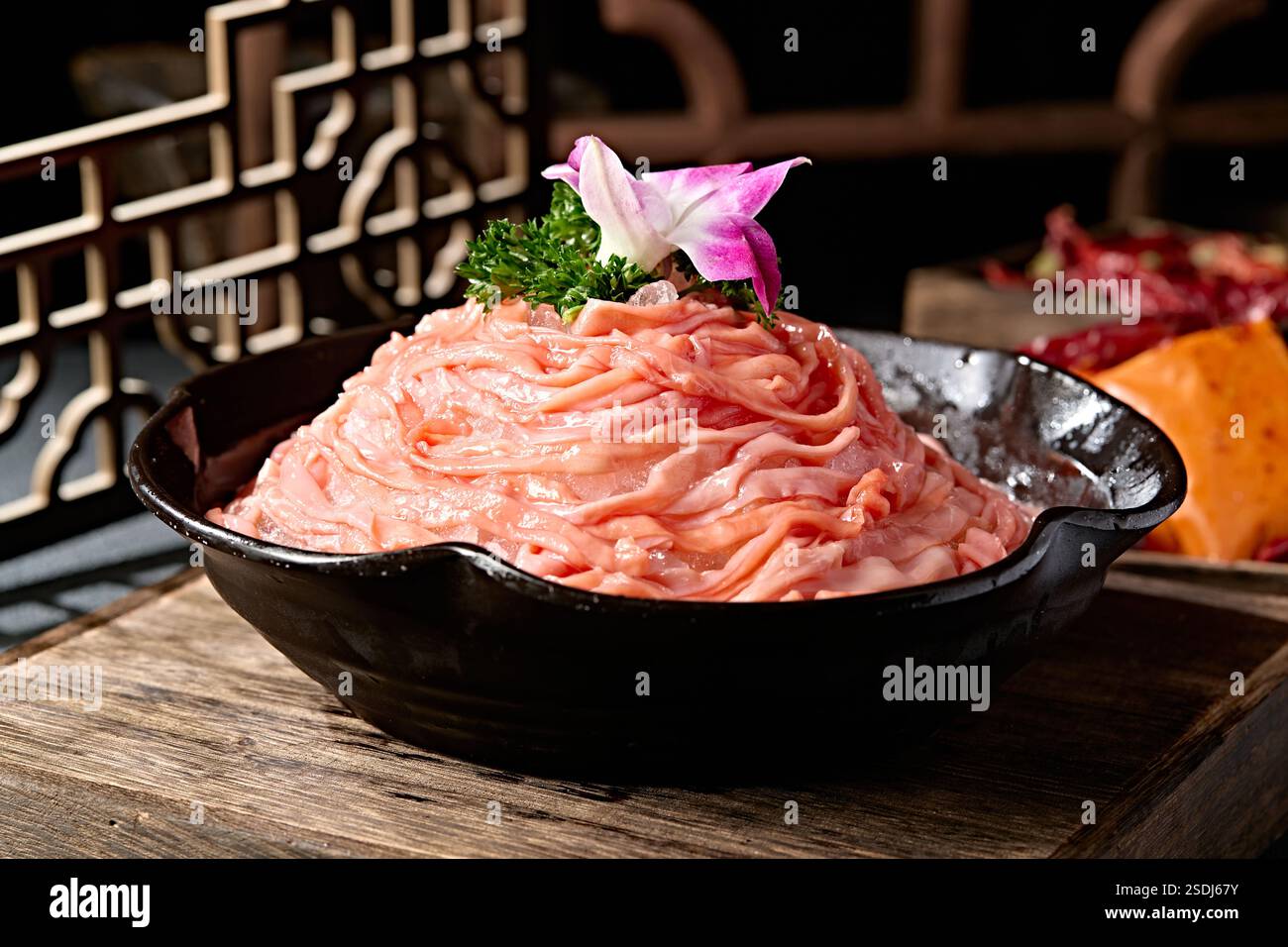 Chongqing hot pot ingredients fresh duck intestines Stock Photo - Alamy