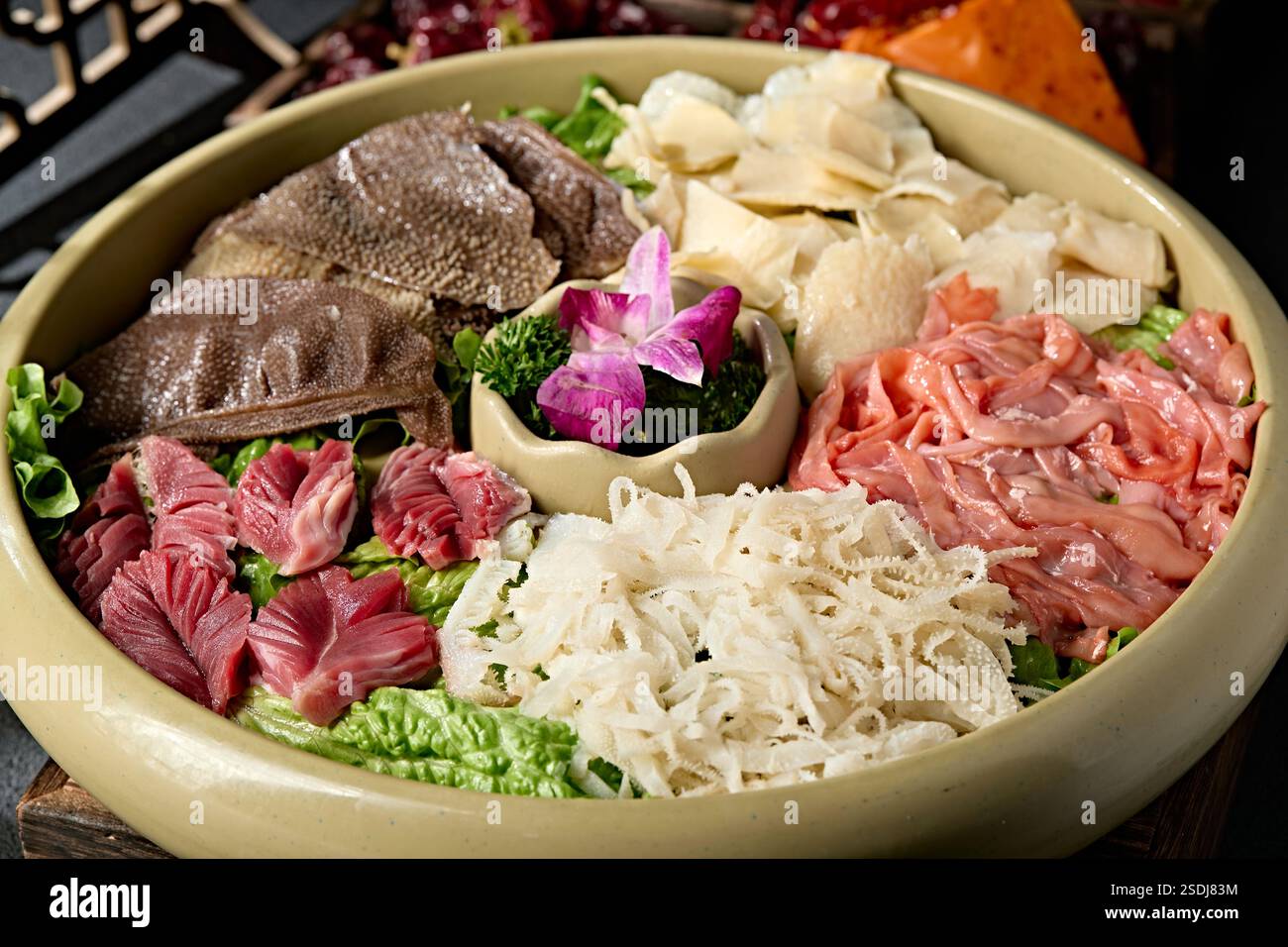 Hot pot ingredients Five Blessings Meat Dishes Platter Stock Photo - Alamy
