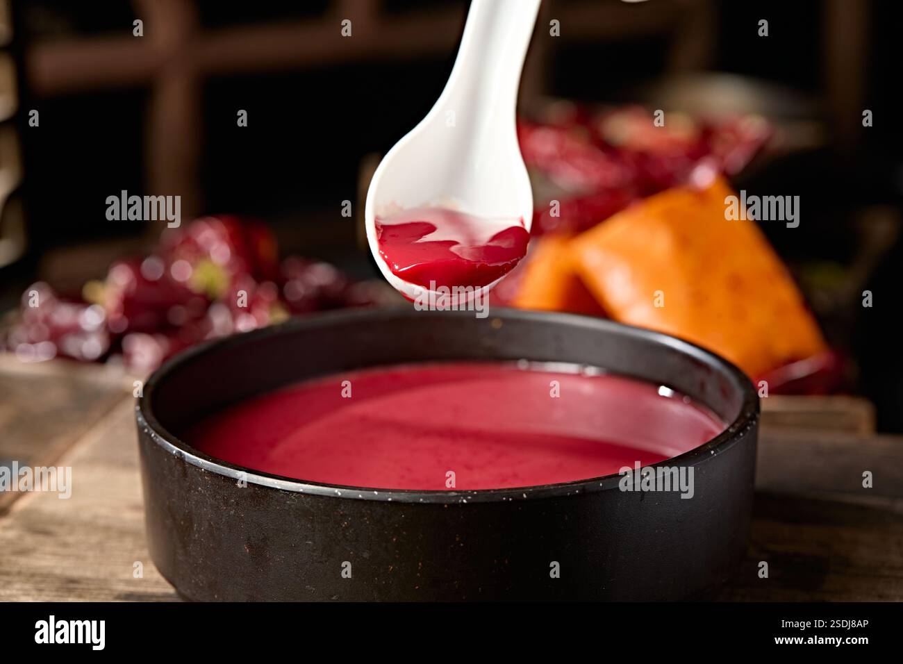 Sichuan and Chongqing hot pot ingredients fresh duck blood Stock Photo ...