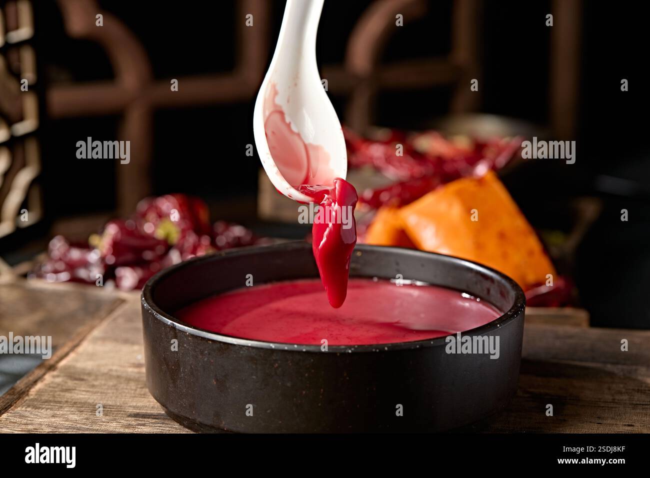 Sichuan and Chongqing hot pot ingredients fresh duck blood Stock Photo ...