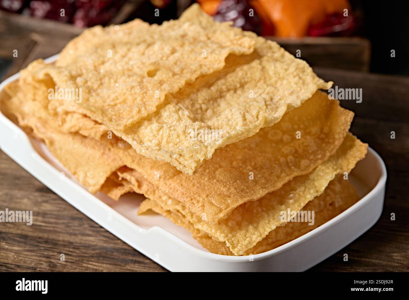 Hot pot ingredients fried bean curd skin Stock Photo - Alamy