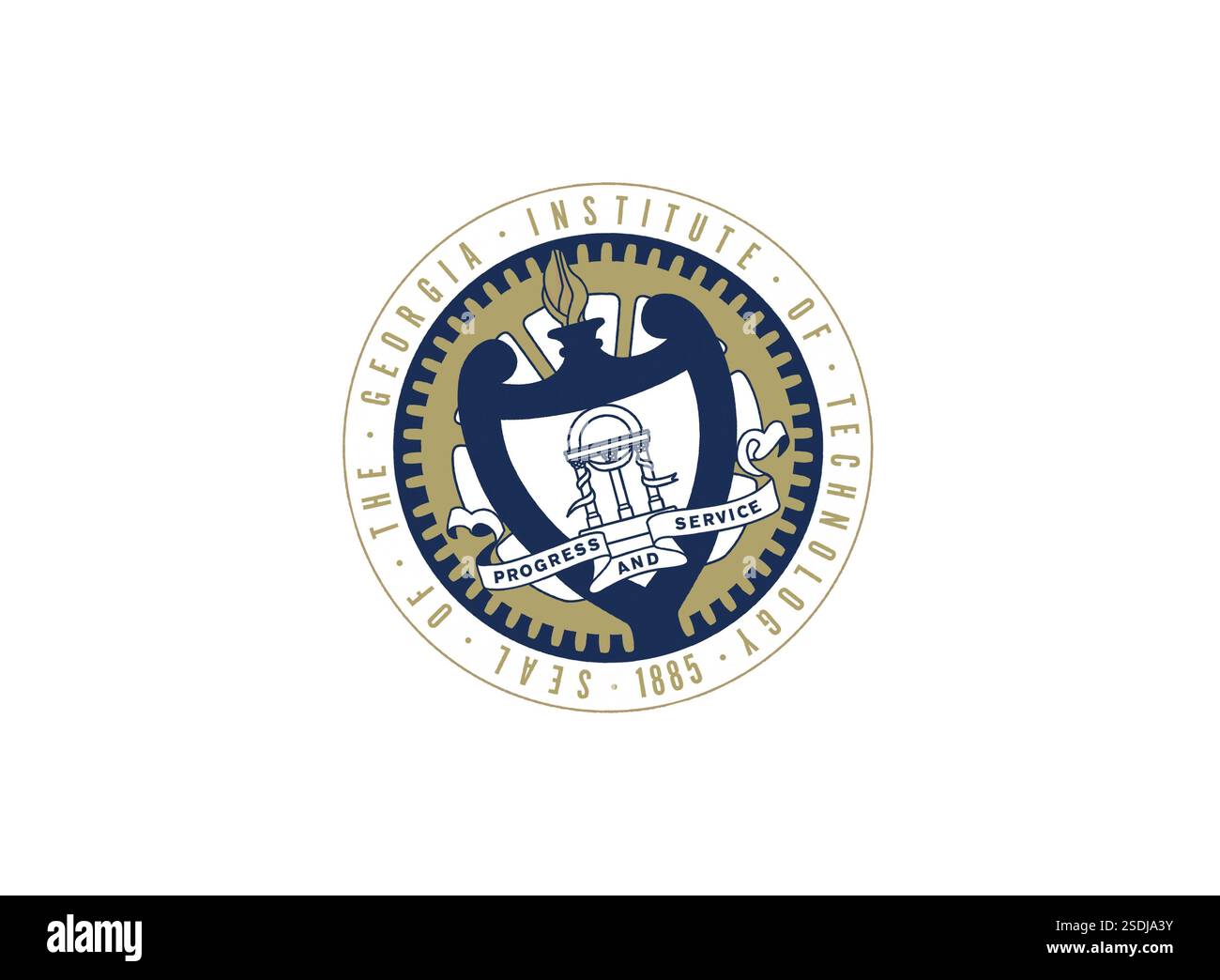 Turned to the left, Georgia Tech seal, education, logo Stock Photo - Alamy