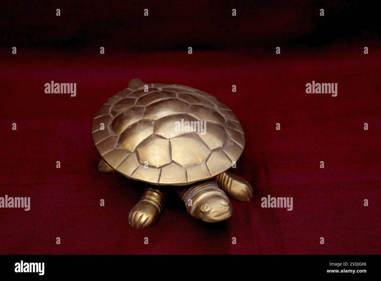 Brass statue of turtle on red background, Maharashtra, India, Asia ...