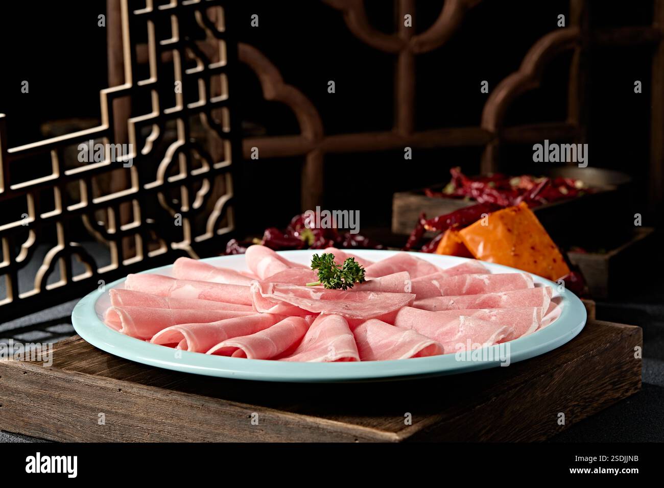 Grassland Lamb Roll Slices Stock Photo - Alamy