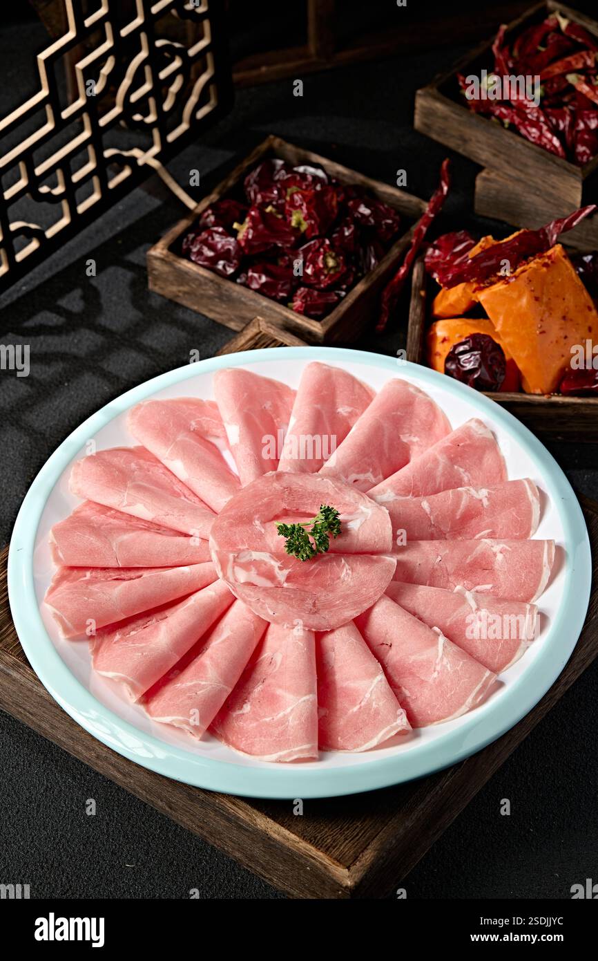 Grassland Lamb Roll Slices Stock Photo - Alamy