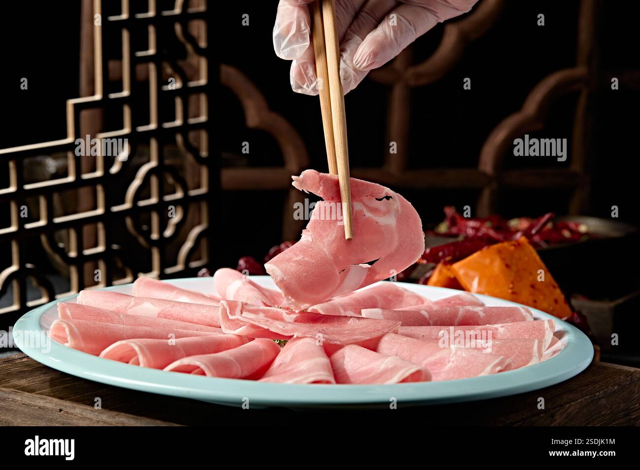 Grassland Lamb Roll Slices Stock Photo - Alamy