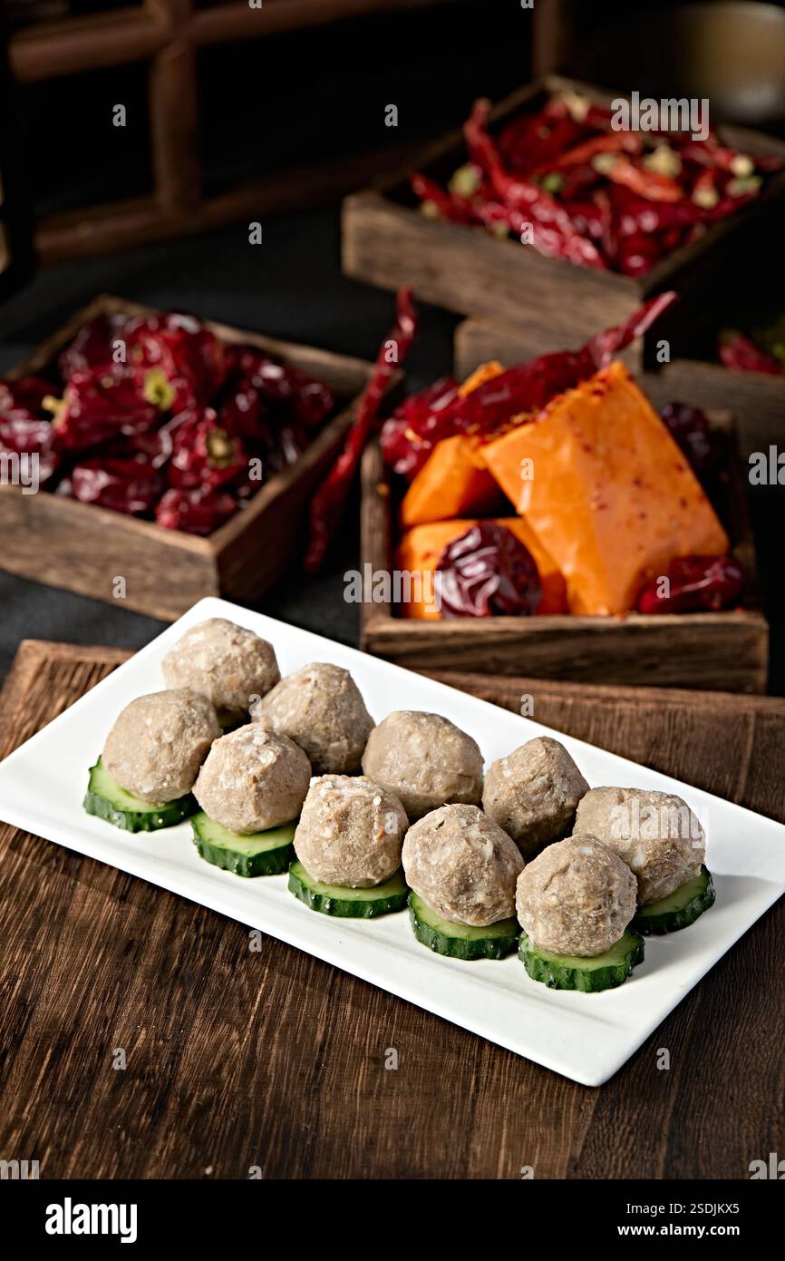 Hot pot ingredients: beef balls Stock Photo - Alamy
