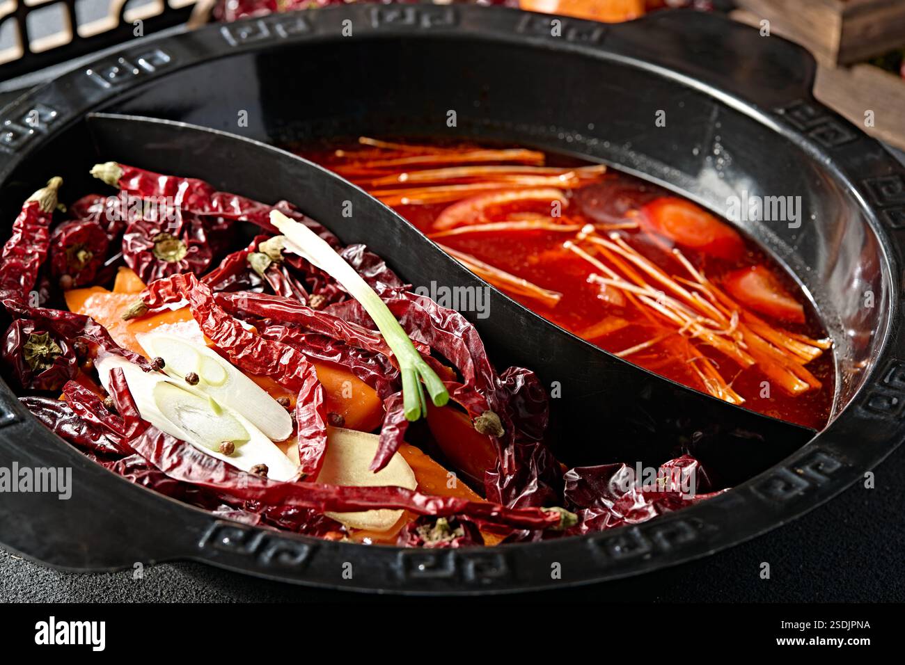 Sichuan and Chongqing hot pot, spicy hot pot, tomato hot pot Stock ...