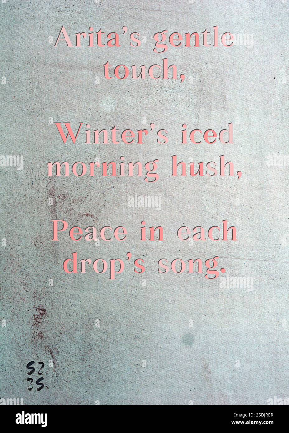 Arita's gentle touch, Winter's iced morning hush, Peace in each drop's ...