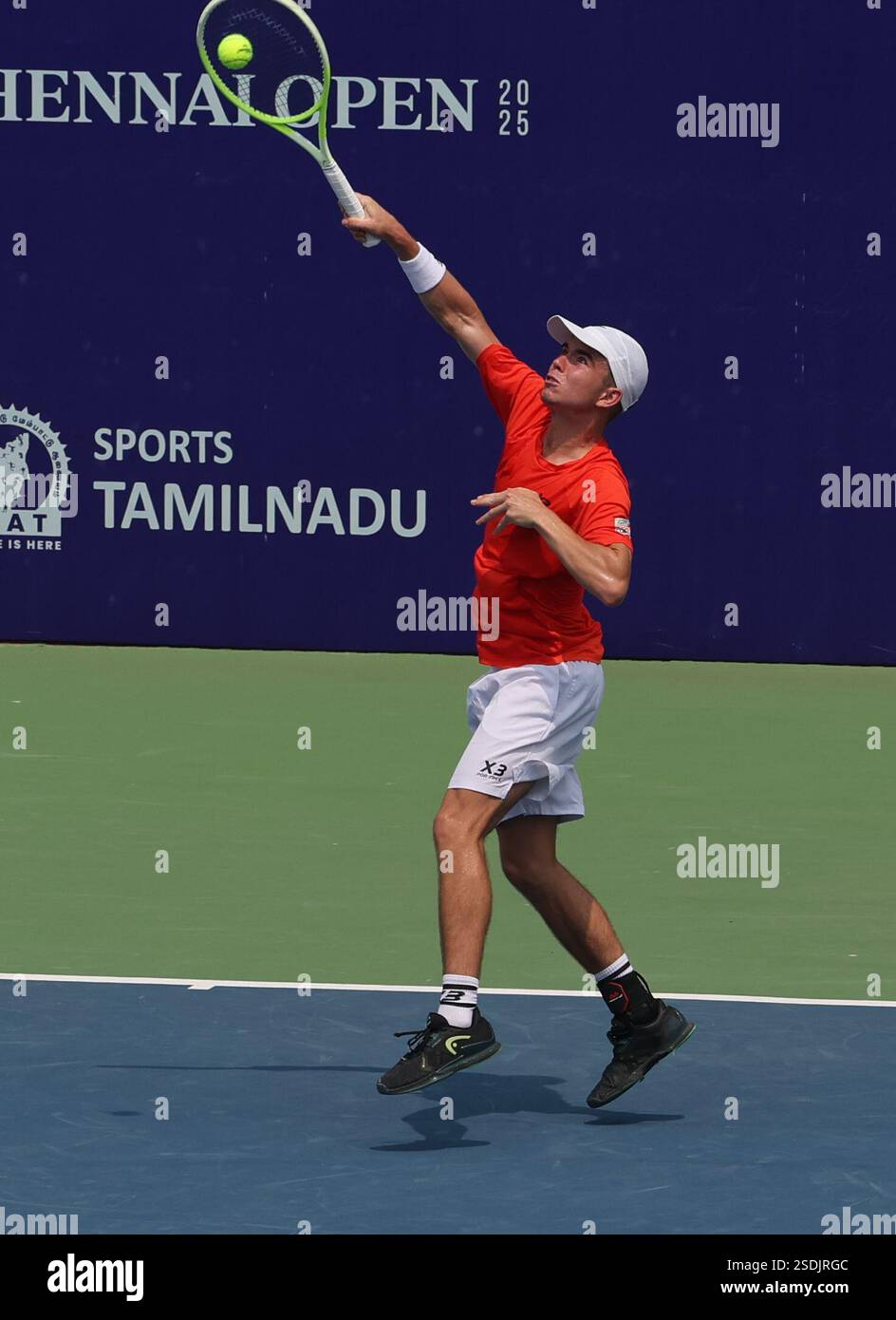 Chennai, India. 08th Feb, 2025. Chennai Open 2025: Chennai Open 2025: Kyrian JACQUET (FRA) vs ...
