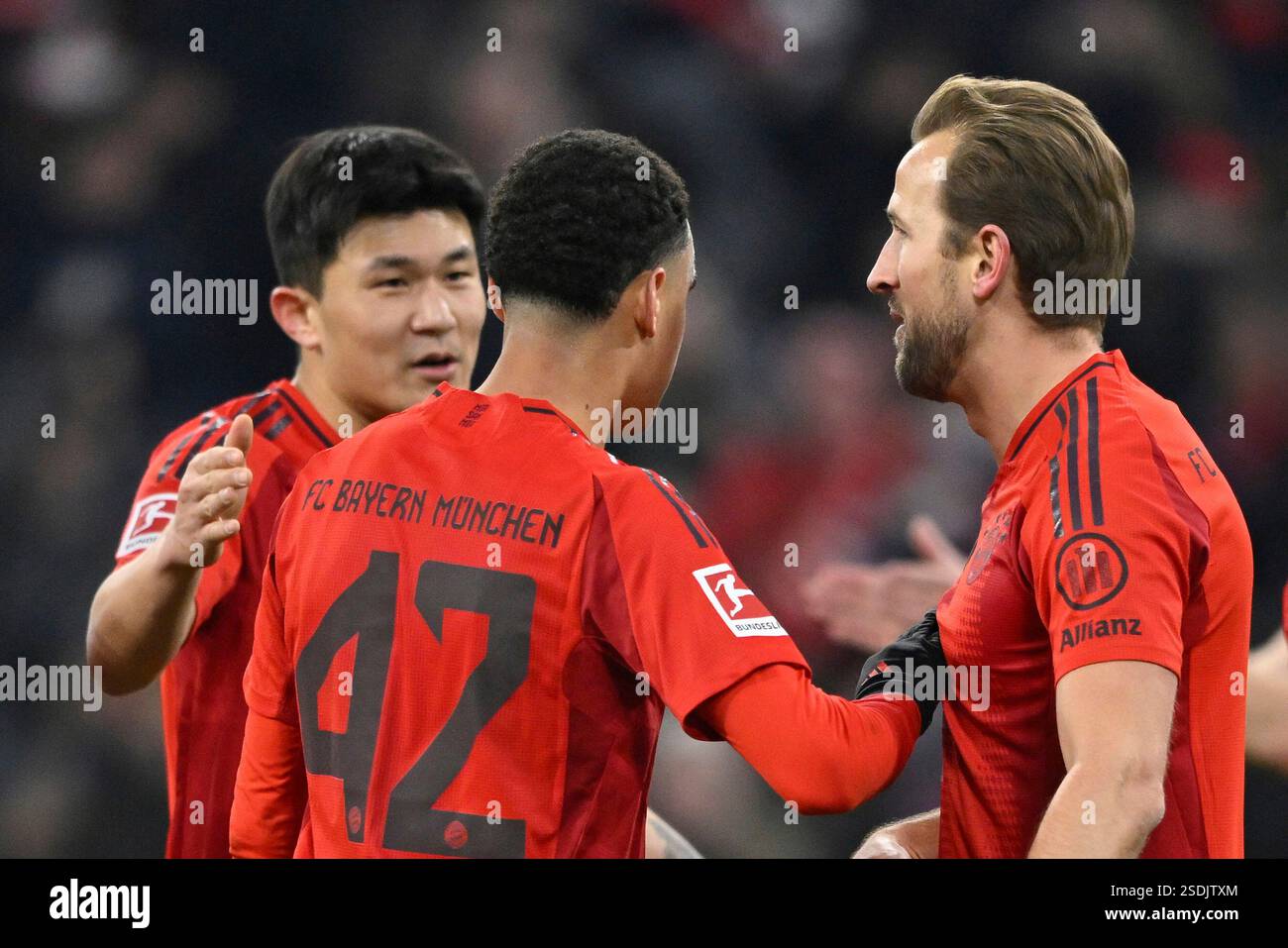 TOR zum 3:0 Harry Kane FC Bayern Muenchen FCB (09) Torjubel Min-jae Kim ...