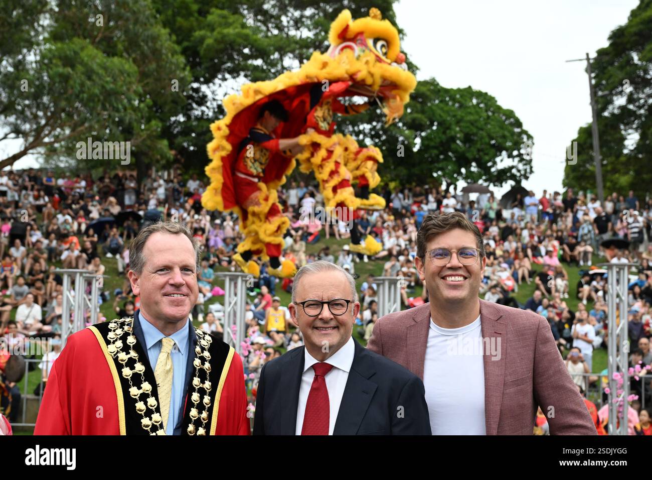 Australian Prime Minister Anthony Albanese (centre) with Member for ...