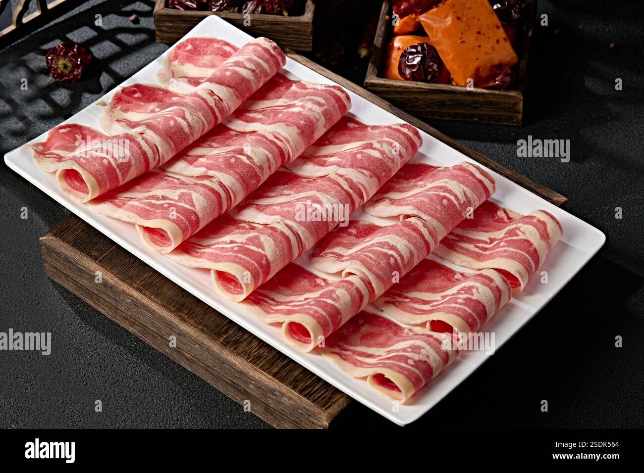 Ordos yellow fat beef slices Stock Photo - Alamy