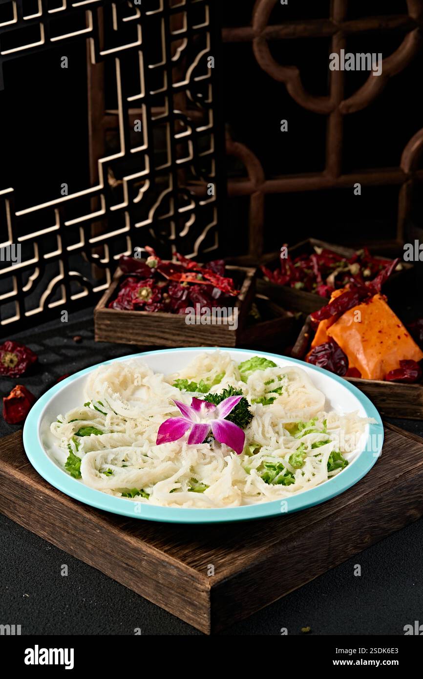 Hot pot ingredients beef tripe shreds crispy tripe shreds Stock Photo ...