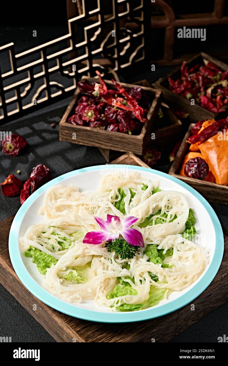 Hot pot ingredients beef tripe shreds crispy tripe shreds Stock Photo ...