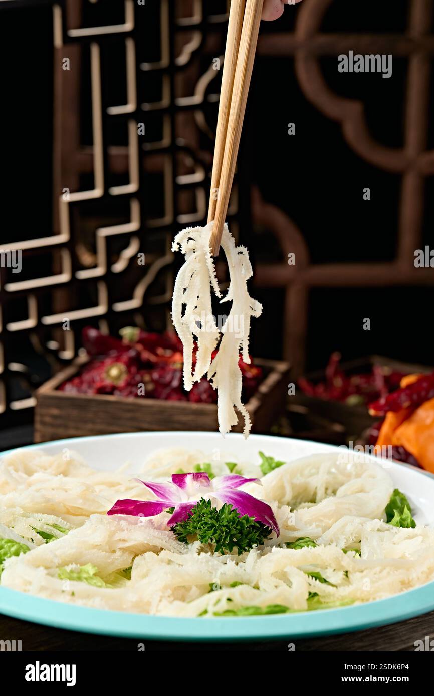 Hot pot ingredients beef tripe shreds crispy tripe shreds Stock Photo ...