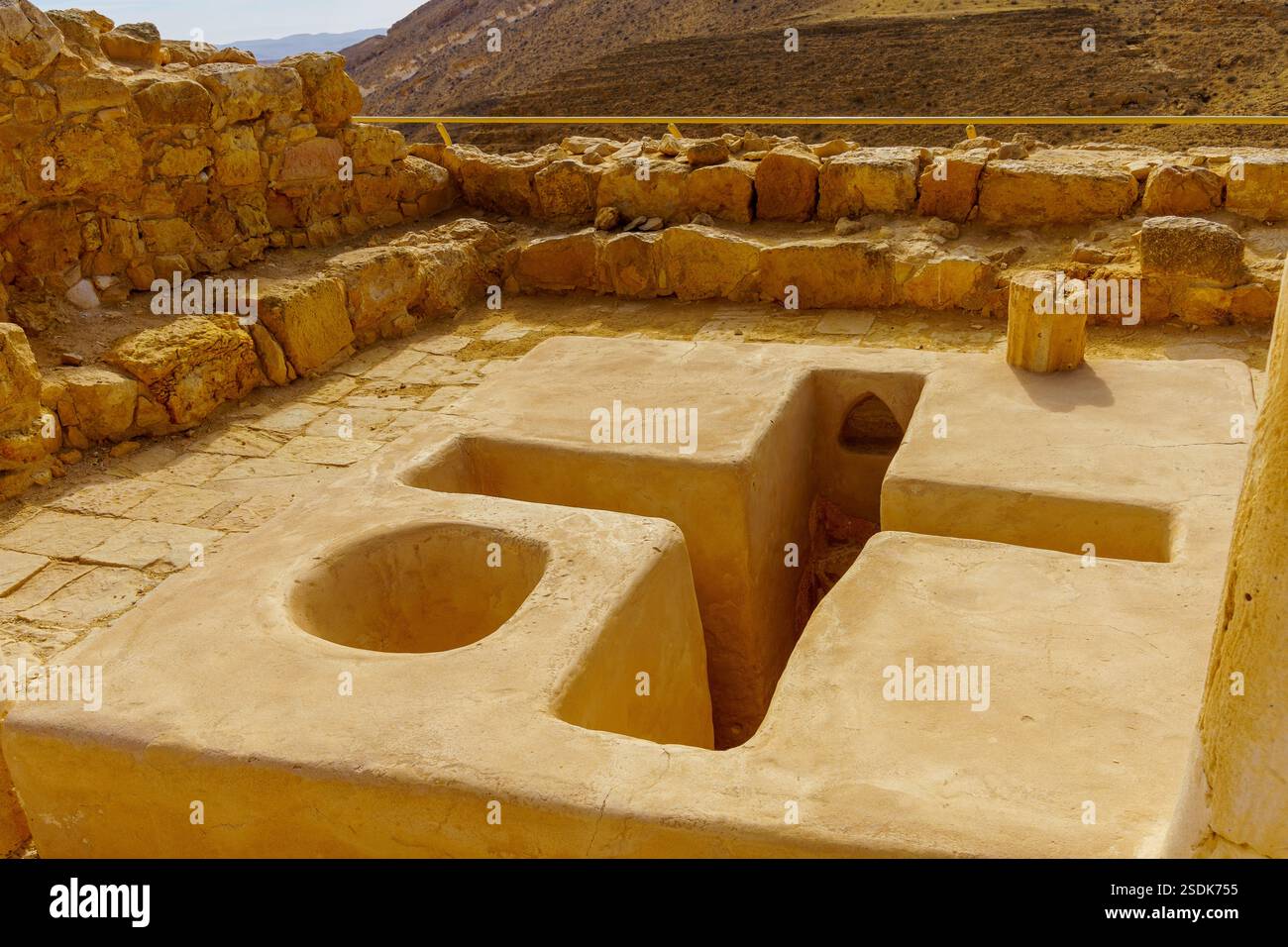 View of a cruciform baptismal basin, in the Eastern Church (Church of ...