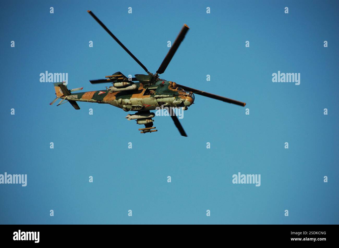 Hungarian Military MI-24 attack helicopter, used in the filming of Die ...