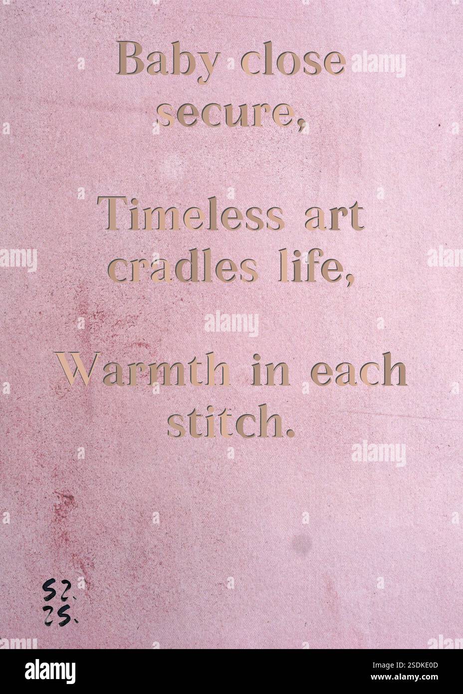 Baby close secure, Timeless art cradles life, Warmth in each stitch ...