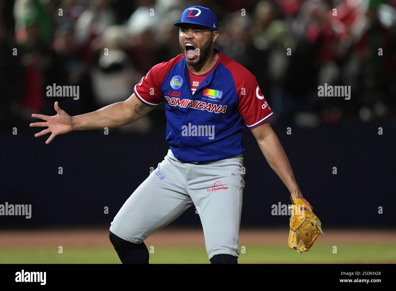Dominican Republic's pitcher Jimmy Cordero celebrates after winning the ...