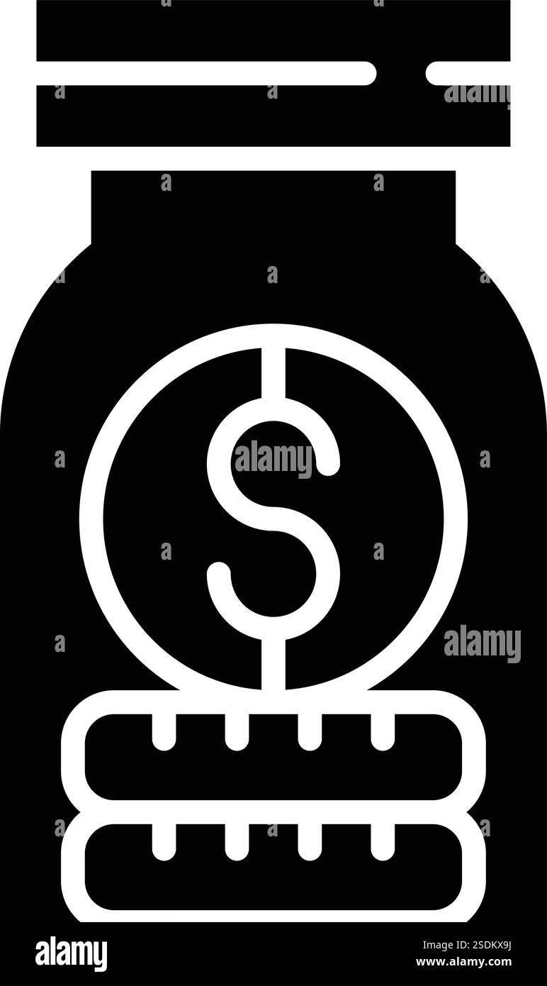 Coin jar icon outline Stock Vector Images - Alamy