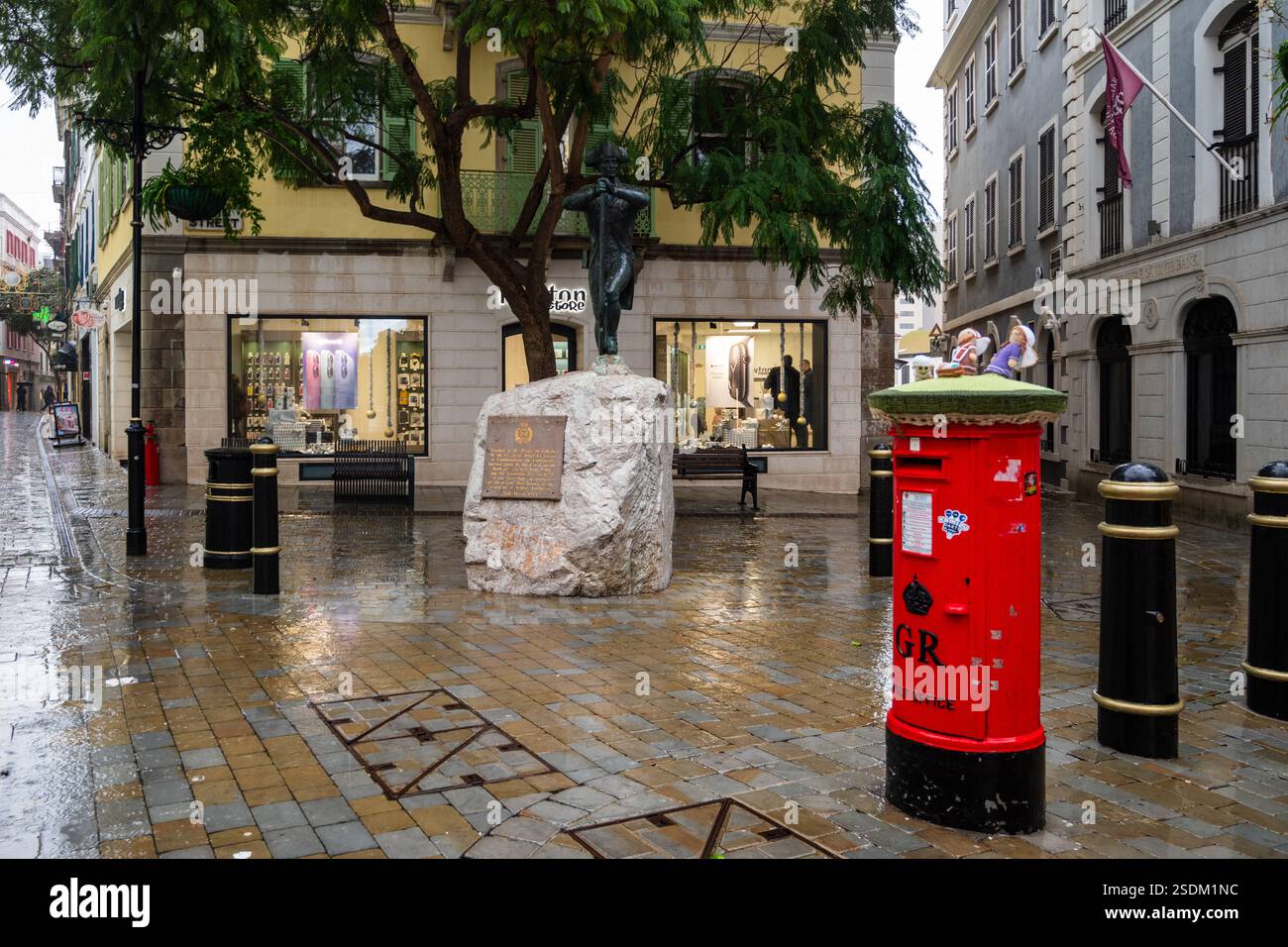 Gibraltar, Spain 31 December 2024 Statue of Admiral Horatio Nelson in ...