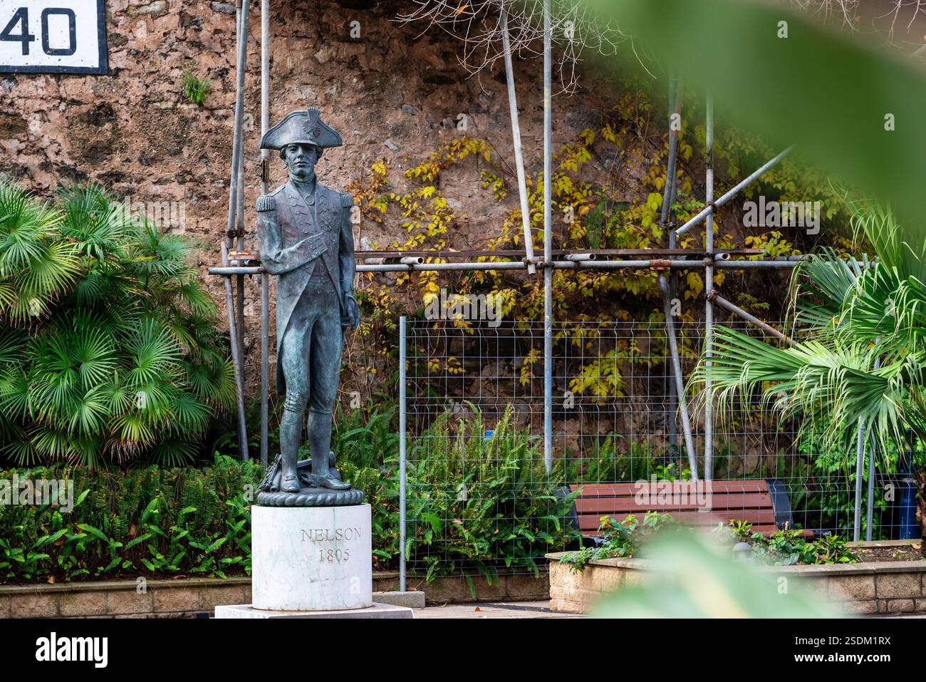 Gibraltar, Spain 31 December 2024 Statue of Admiral Horatio Nelson in ...