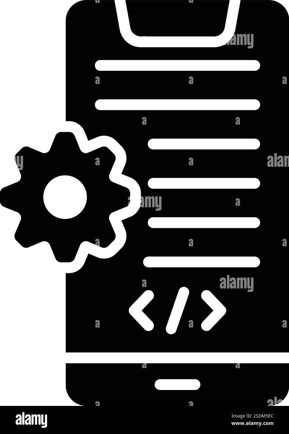 Mobile development icons Black and White Stock Photos & Images - Alamy