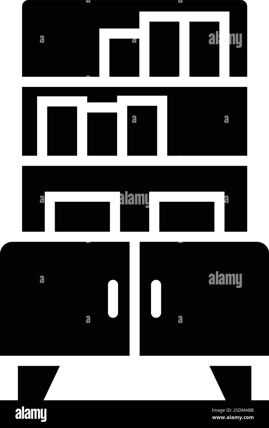 Bookshelf Vector Icon Design Illustration Stock Vector Image & Art - Alamy