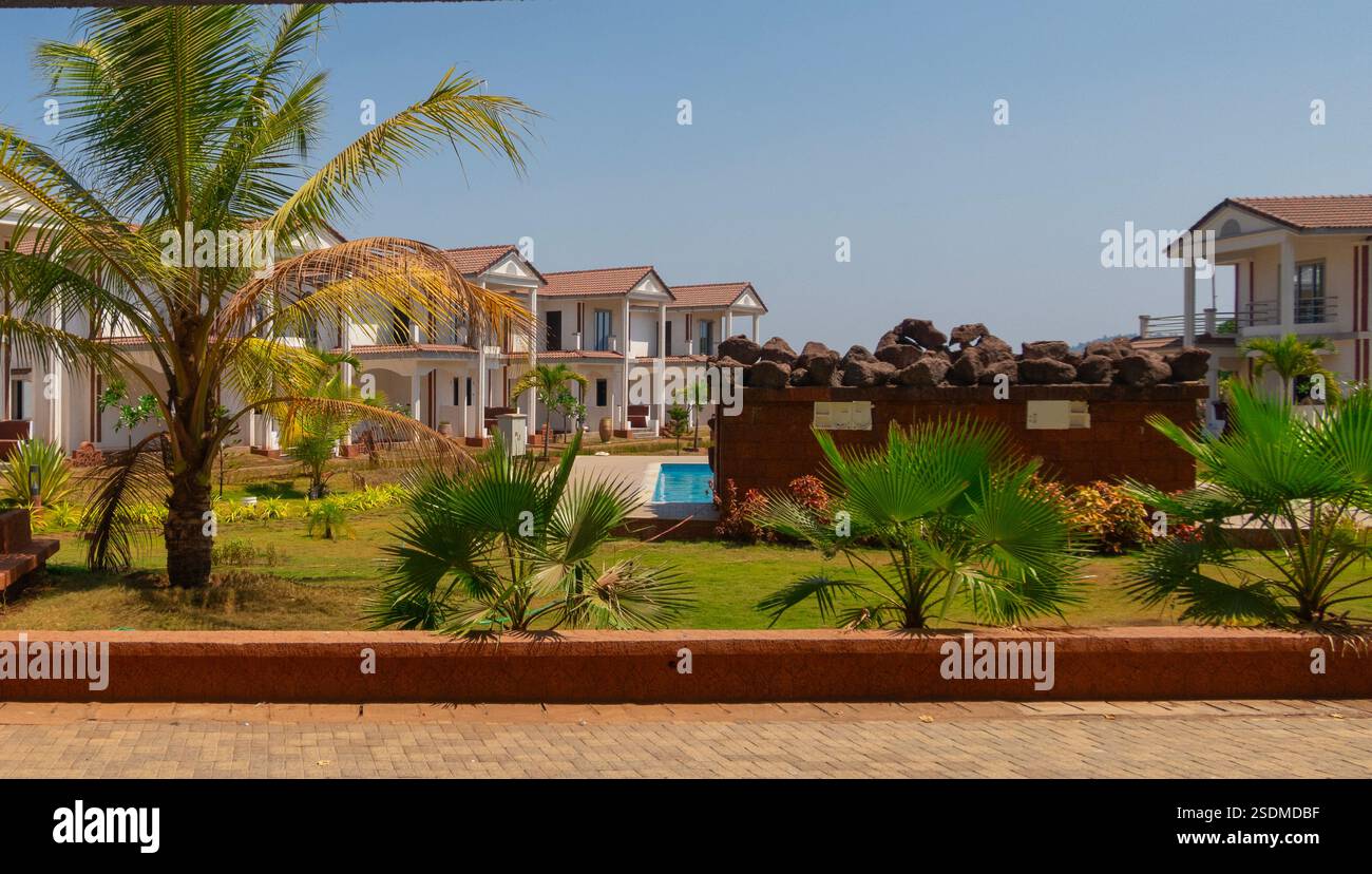 Cottages for tourists in western India. Goa Stock Photo - Alamy