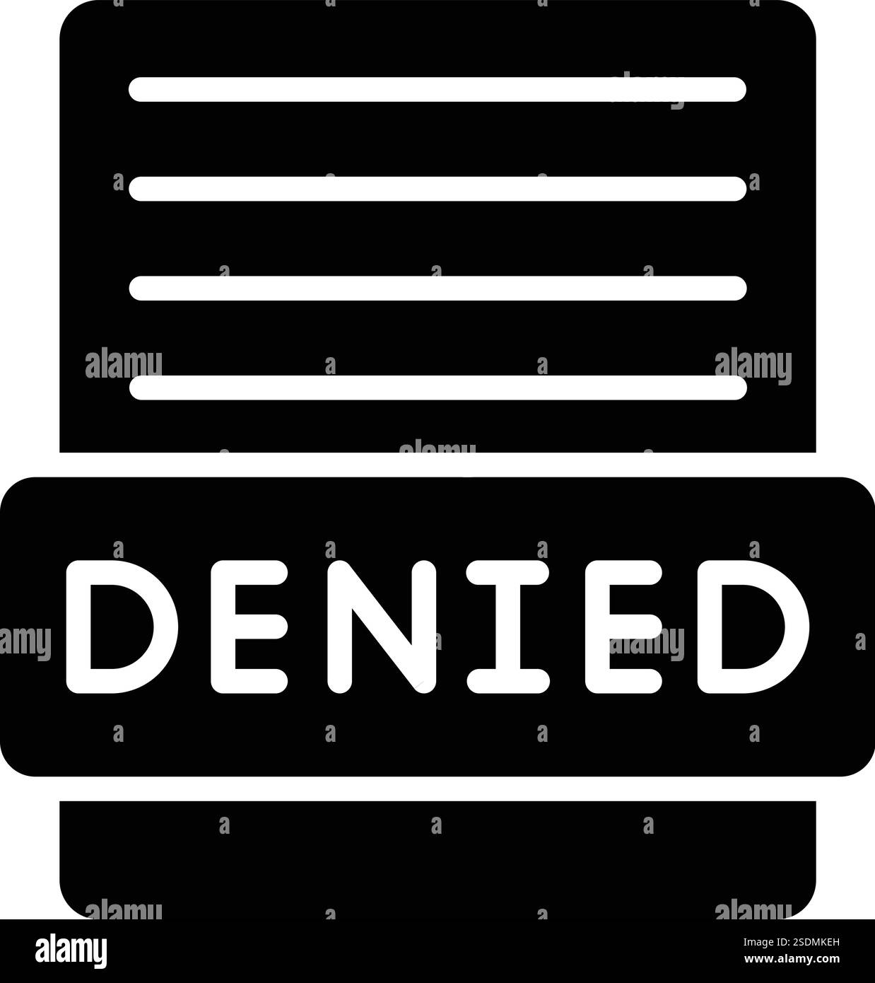 Denied sign isolated icon vector Black and White Stock Photos & Images ...