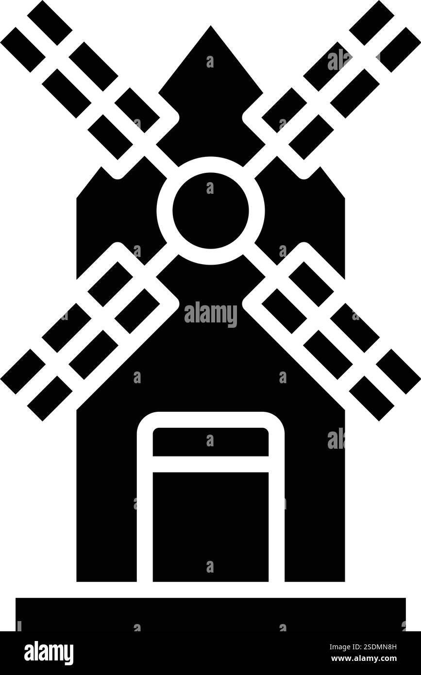 Windmill icon outline vector Cut Out Stock Images & Pictures - Alamy