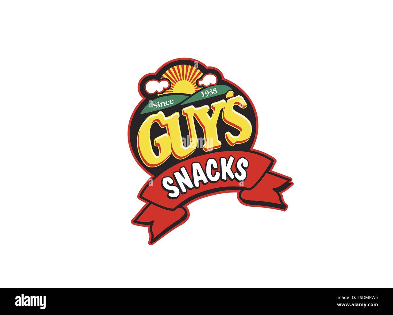 Turned to the left, Guys Snack Foods logo, logo Stock Photo - Alamy