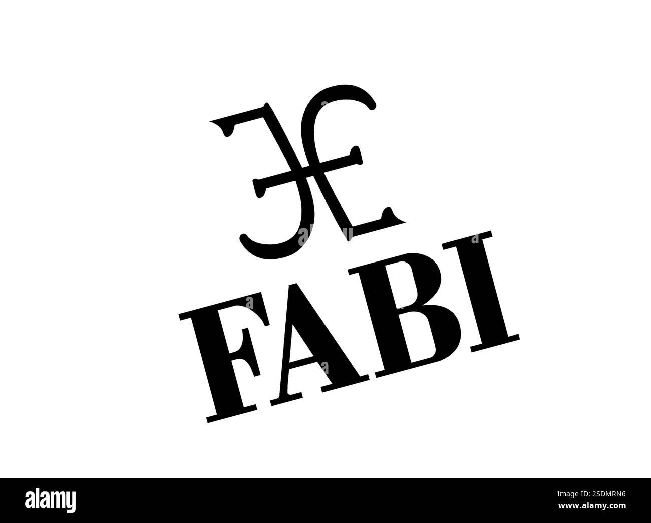 Turned to the left, Fabi logo old, fashion accessories, logo Stock ...