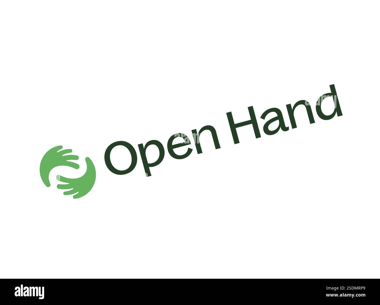 Rotated to left, Open Hand Logo, Organisation, Logo Stock Photo - Alamy