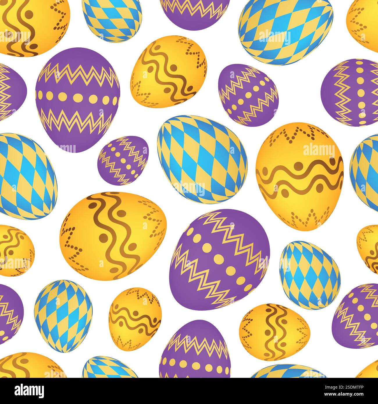 Seamless pattern with colorful Easter eggs. Vector illustration Stock ...