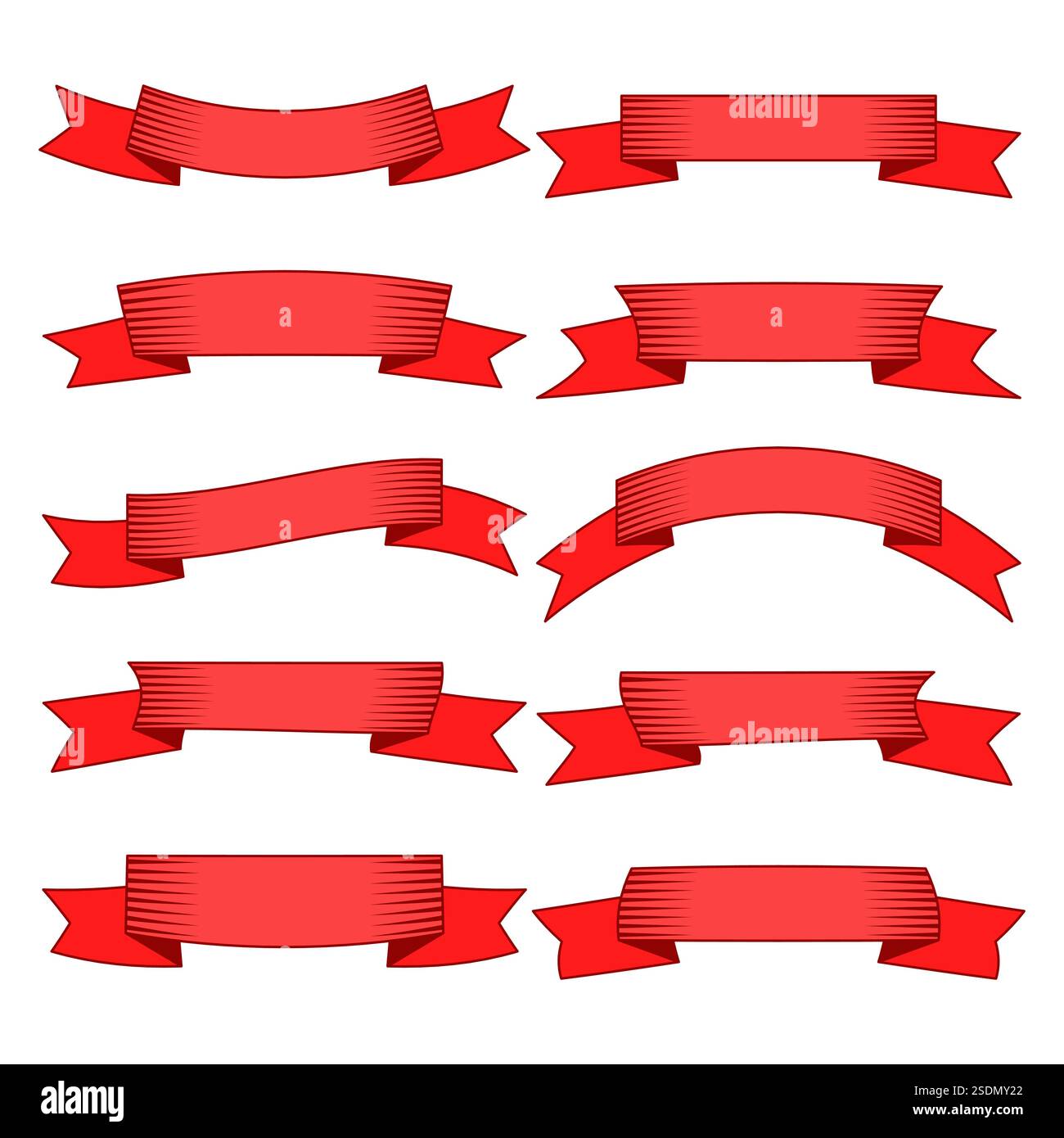 Set of ten red ribbons and banners for web design. Great design element ...
